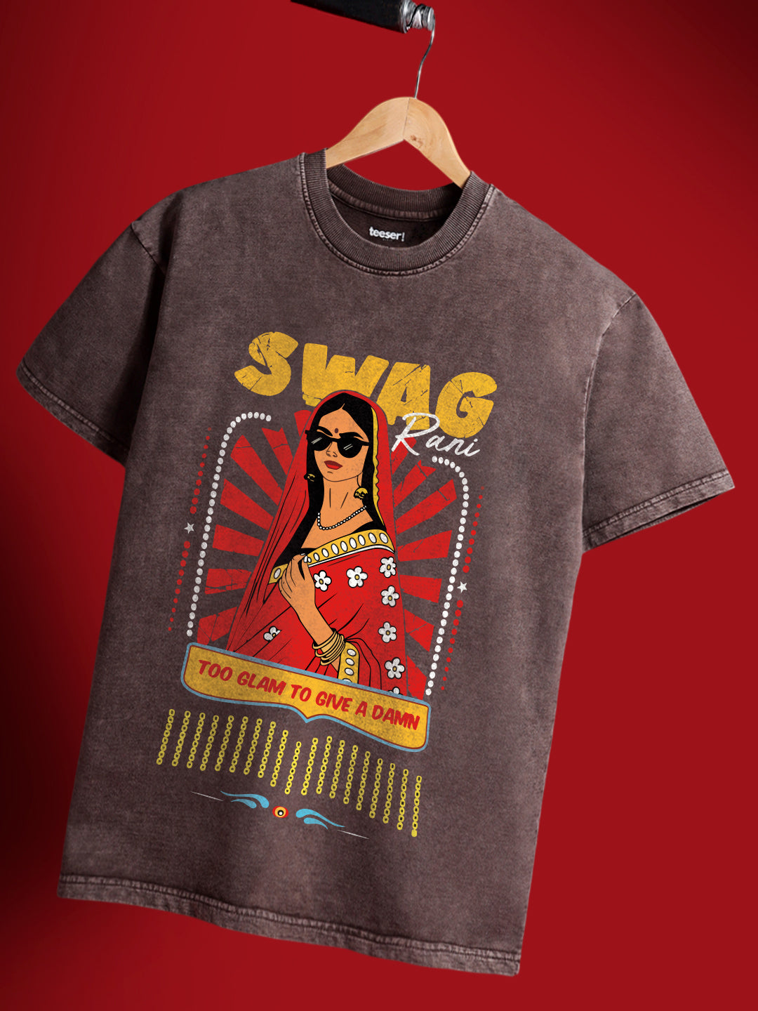 Swag Rani Crew Neck Cotton Oversized T-Shirt – Bold Graphic Tee – Teeser